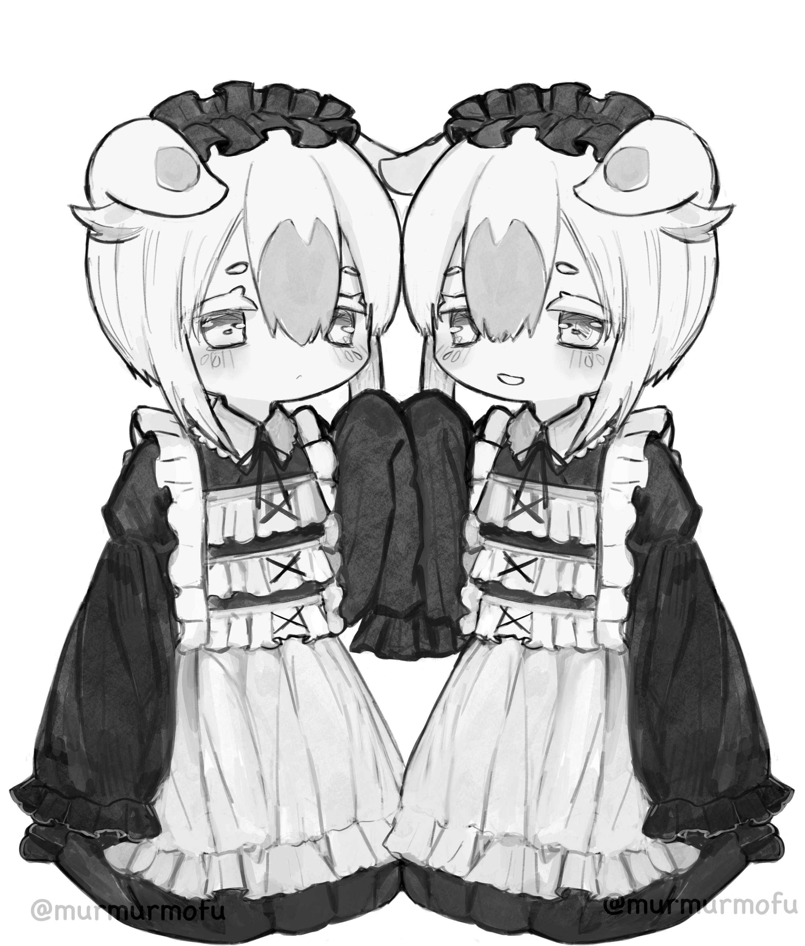 Safebooru - 1boy 1girl absurdres alternate costume animal ears apron ...