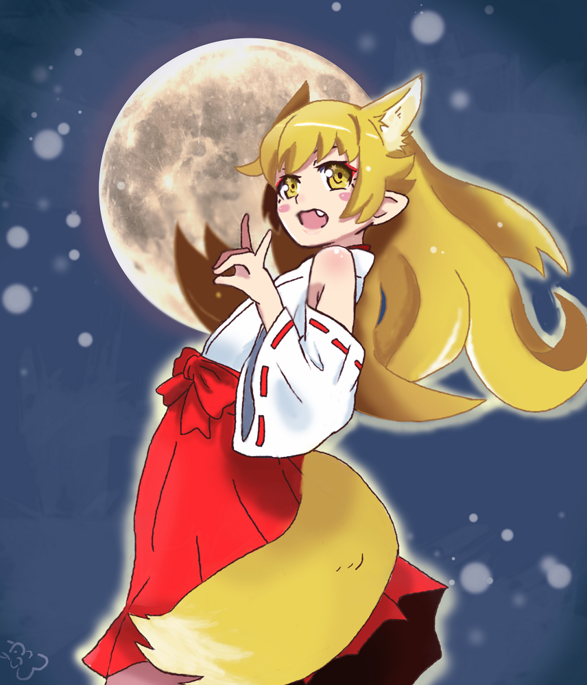 Safebooru - 1girl animal ears bakemonogatari bare shoulders blonde hair ...