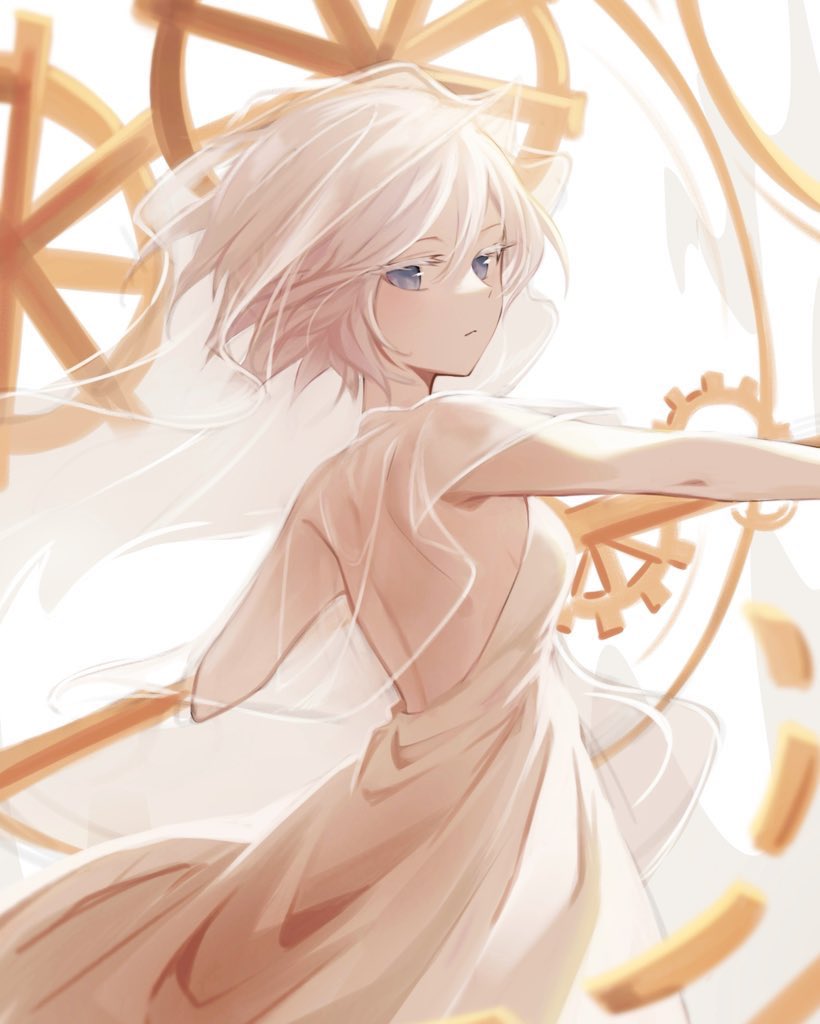 Safebooru - 1girl backless dress backless outfit blue eyes bridal veil ...