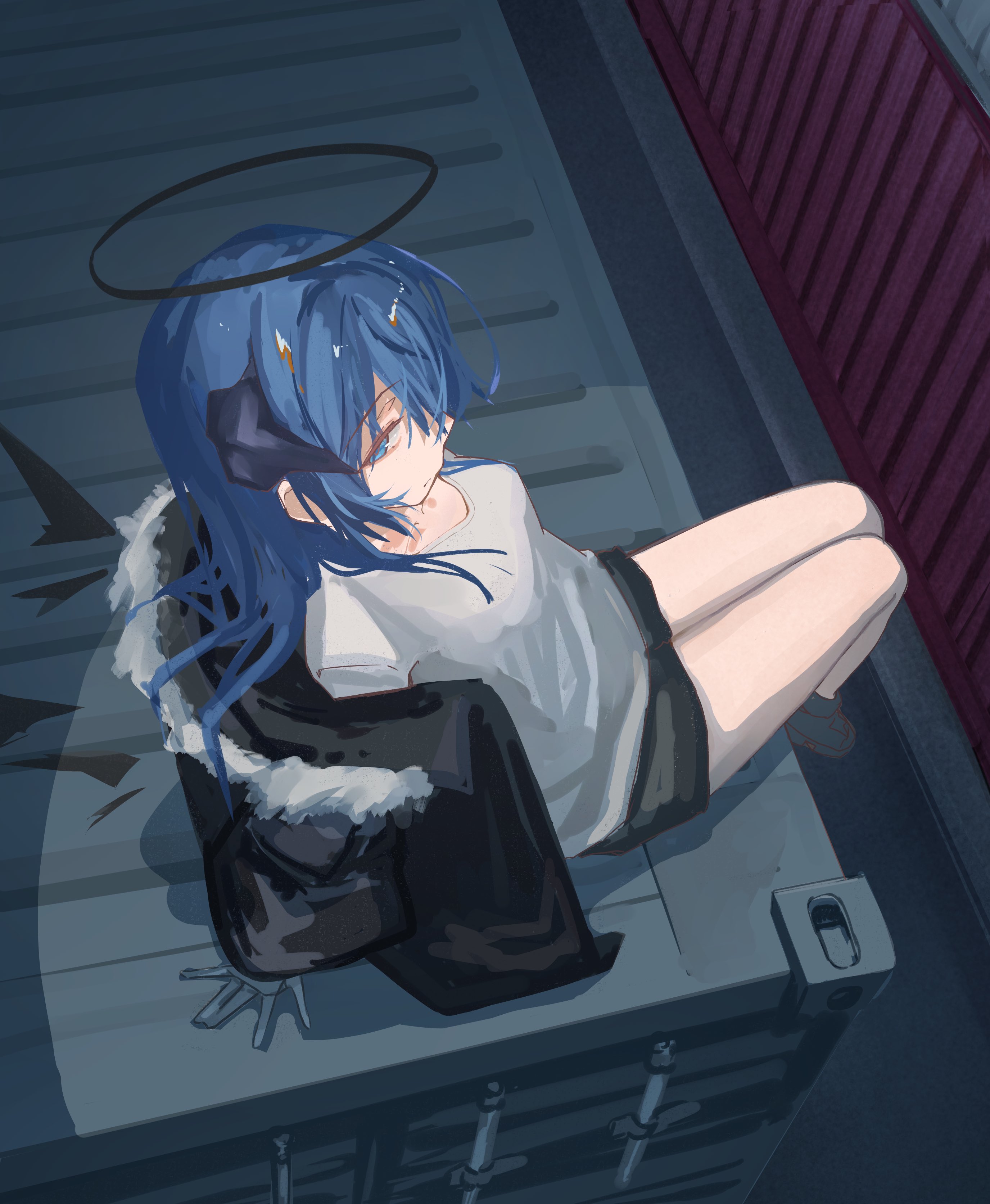 Safebooru - 1girl absurdres arknights black halo black jacket black ...