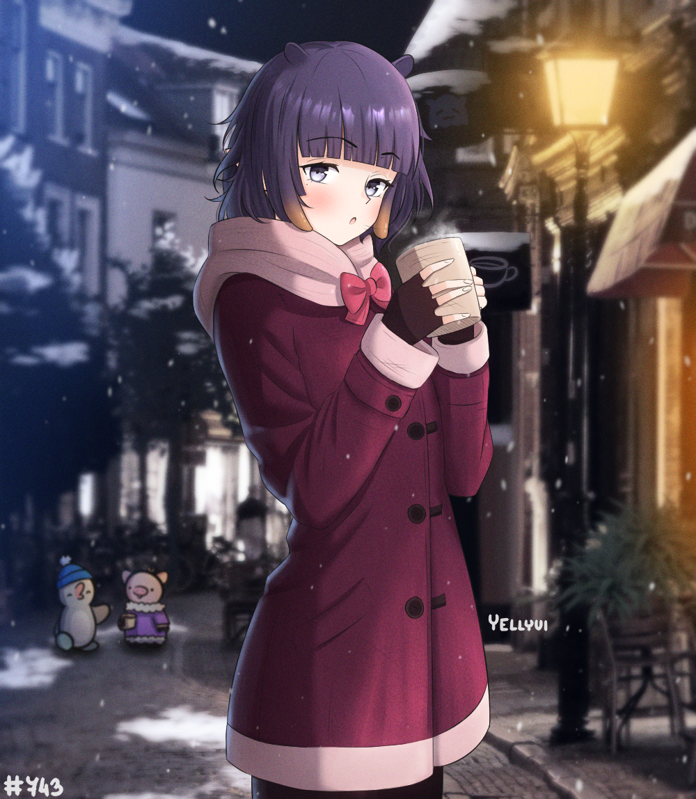 Safebooru - 1girl 2others alternate costume artist name bird black ...