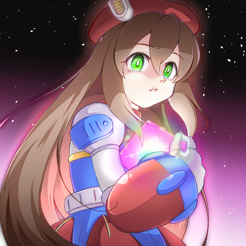 Safebooru - 1girl black background brown hair cowboy shot gem gradient ...