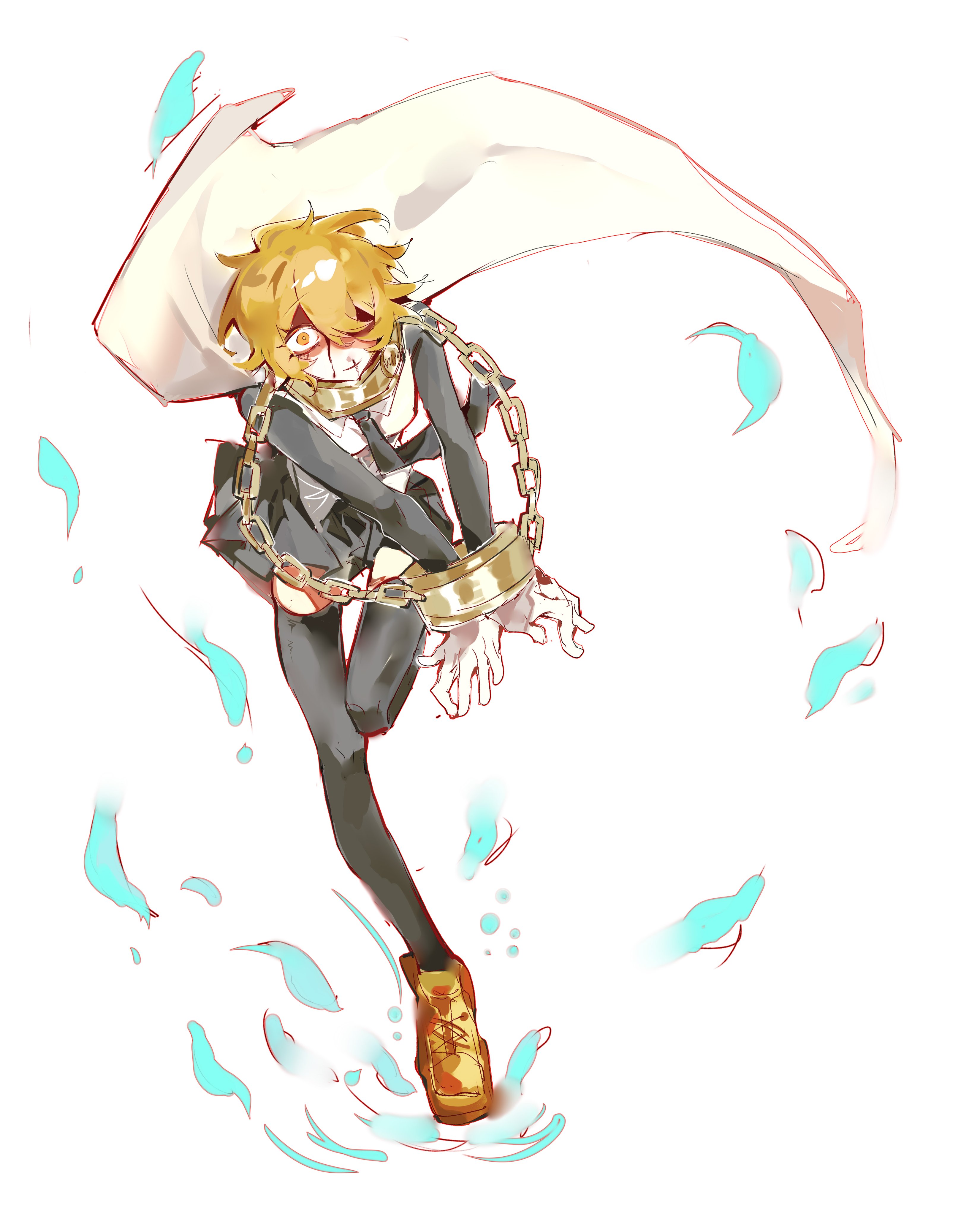 Safebooru - 1girl absurdres black shirt black skirt black thighhighs ...