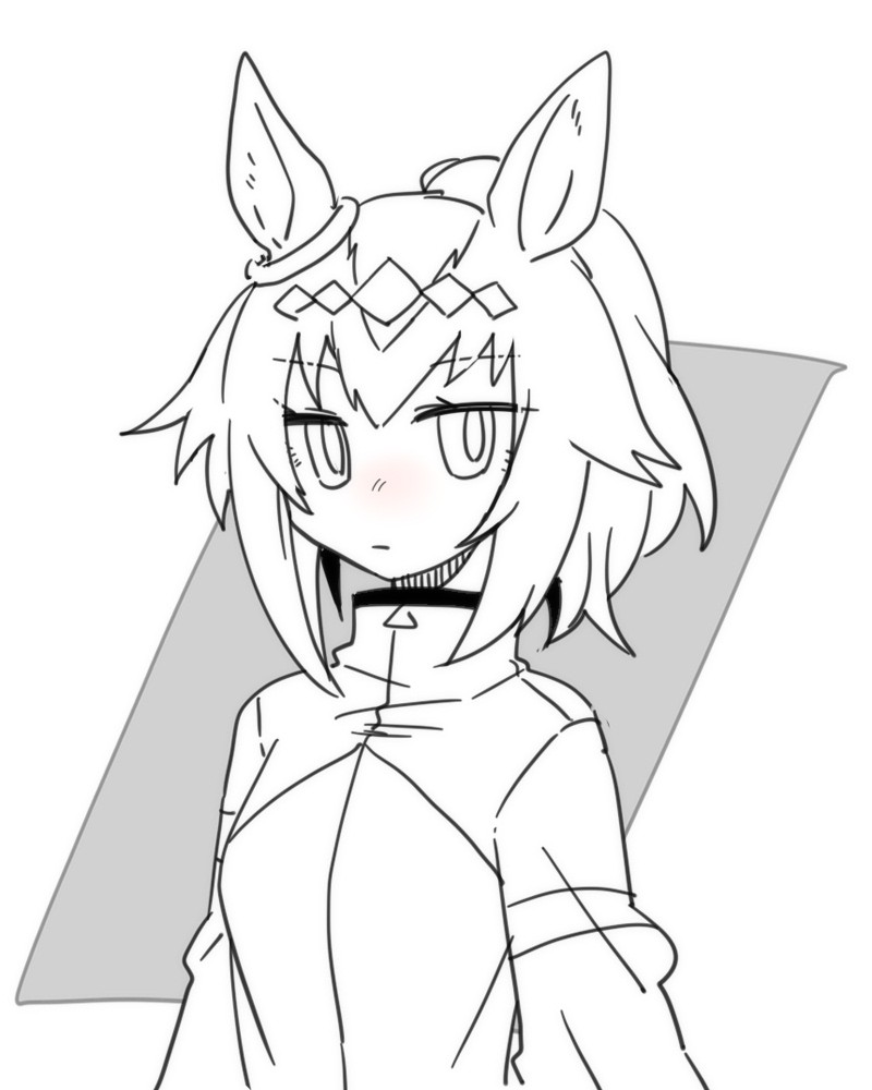 Safebooru - 1girl animal ears beer hsk closed mouth grey background ...