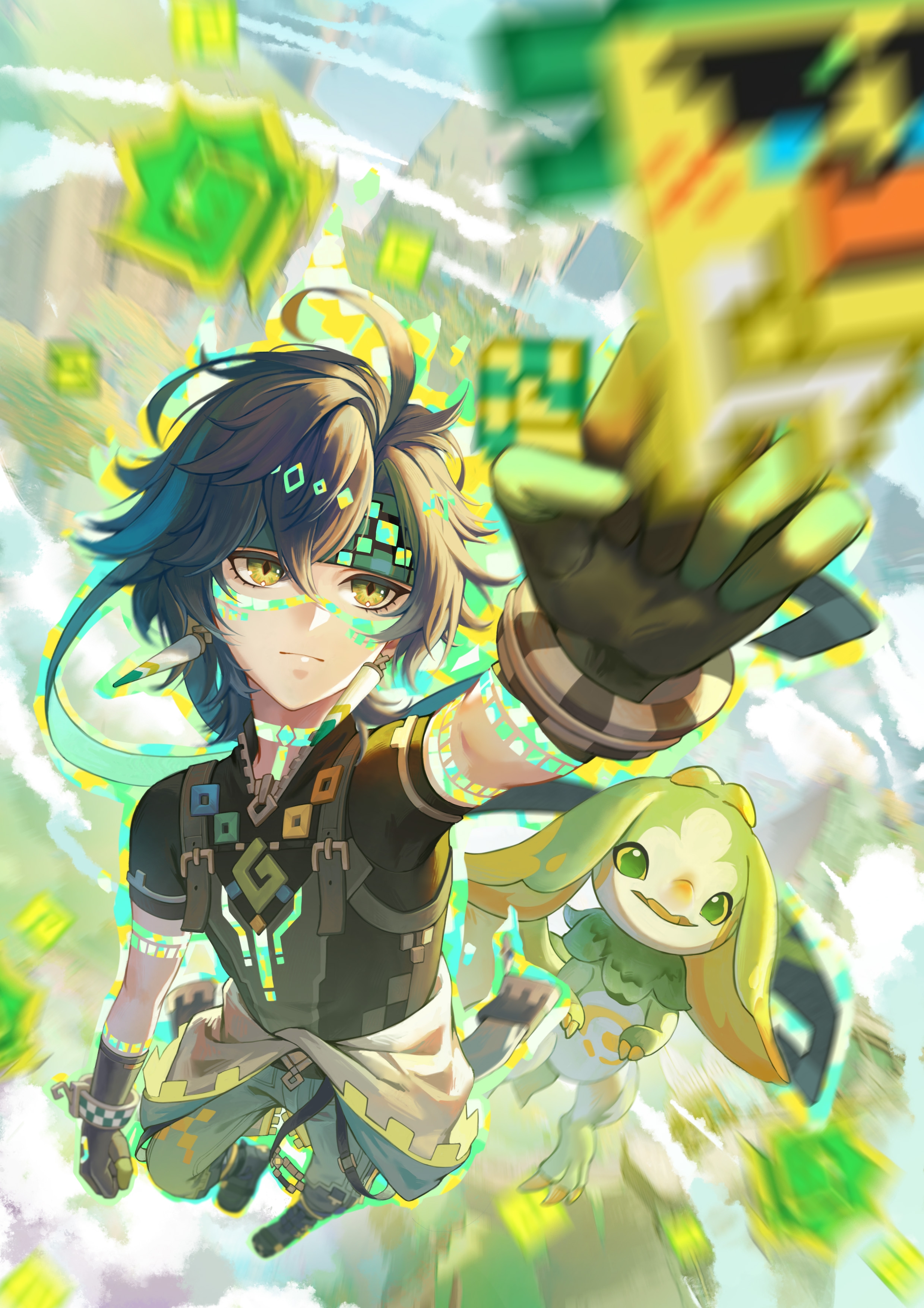 Safebooru - 1boy absurdres ajaw (genshin impact) arm tattoo arm up ...