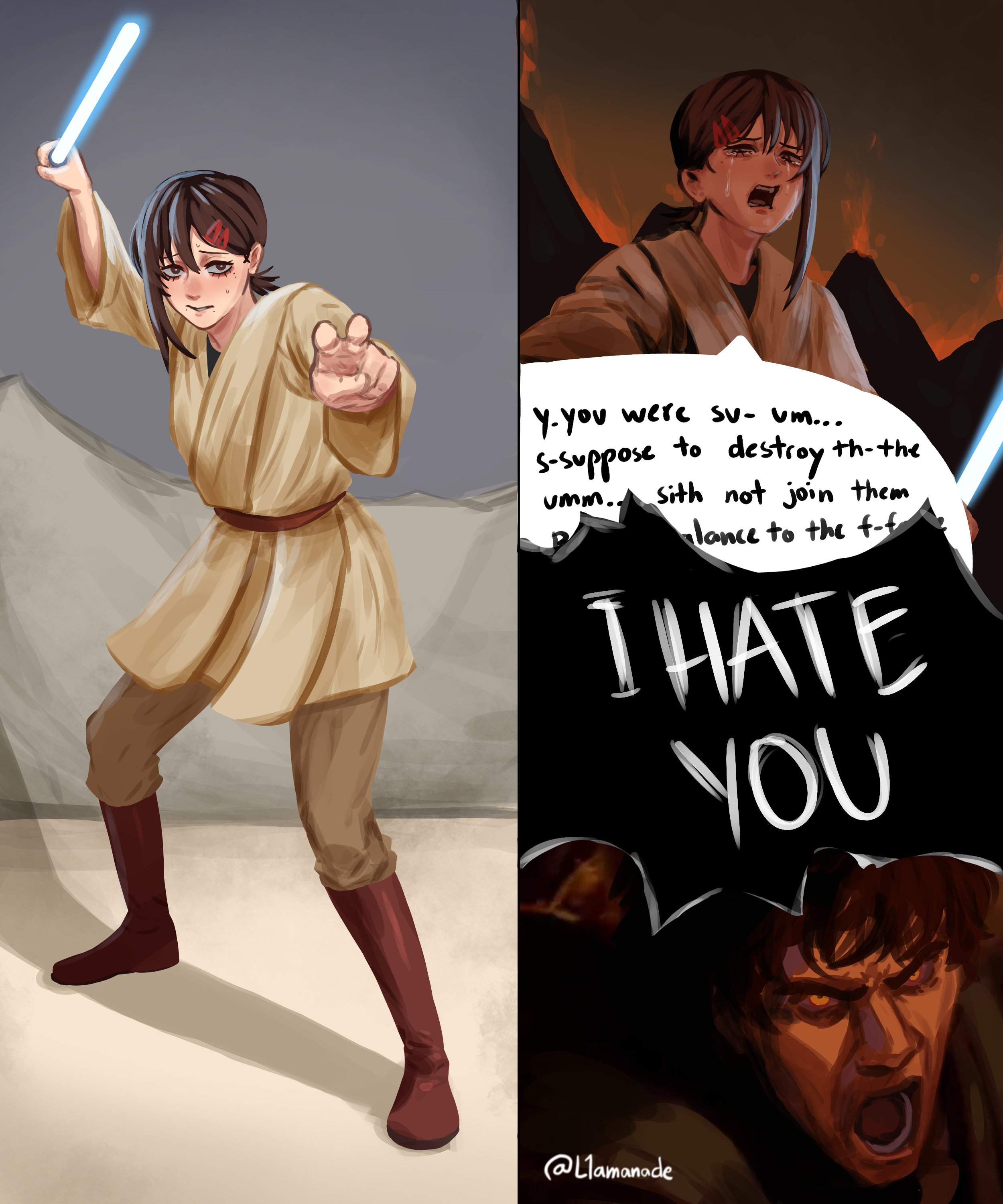 Safebooru - 1boy 1girl absurdres alternate costume anakin skywalker ...