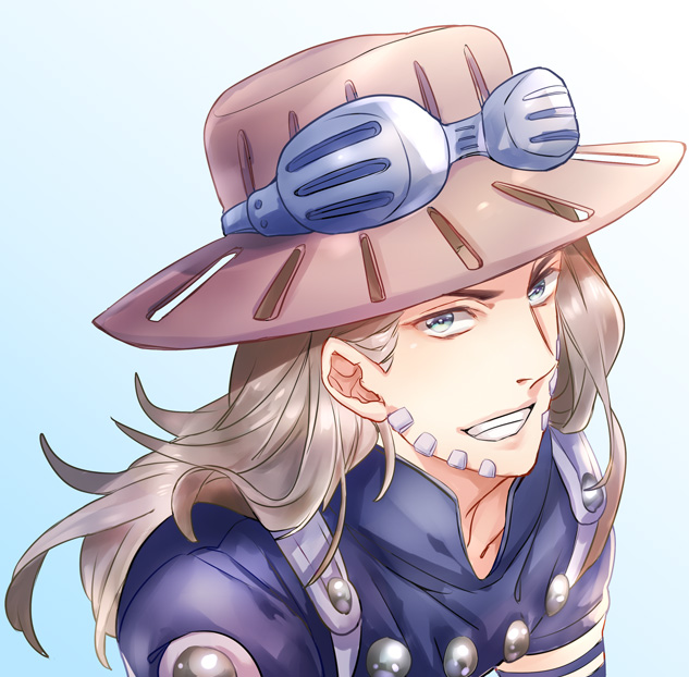 Safebooru - 1boy blue eyes brown hair gyro zeppeli hat jojo no kimyou ...