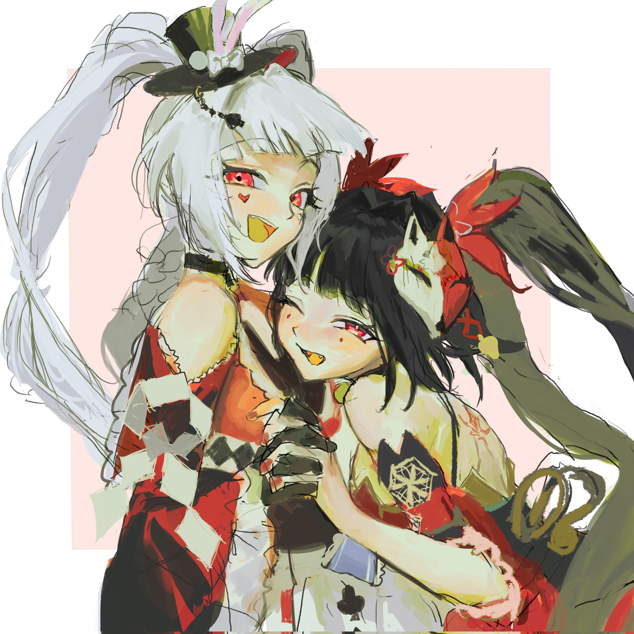 Safebooru - 1nuwfisdfn52516 2girls back tattoo bare shoulders black ...