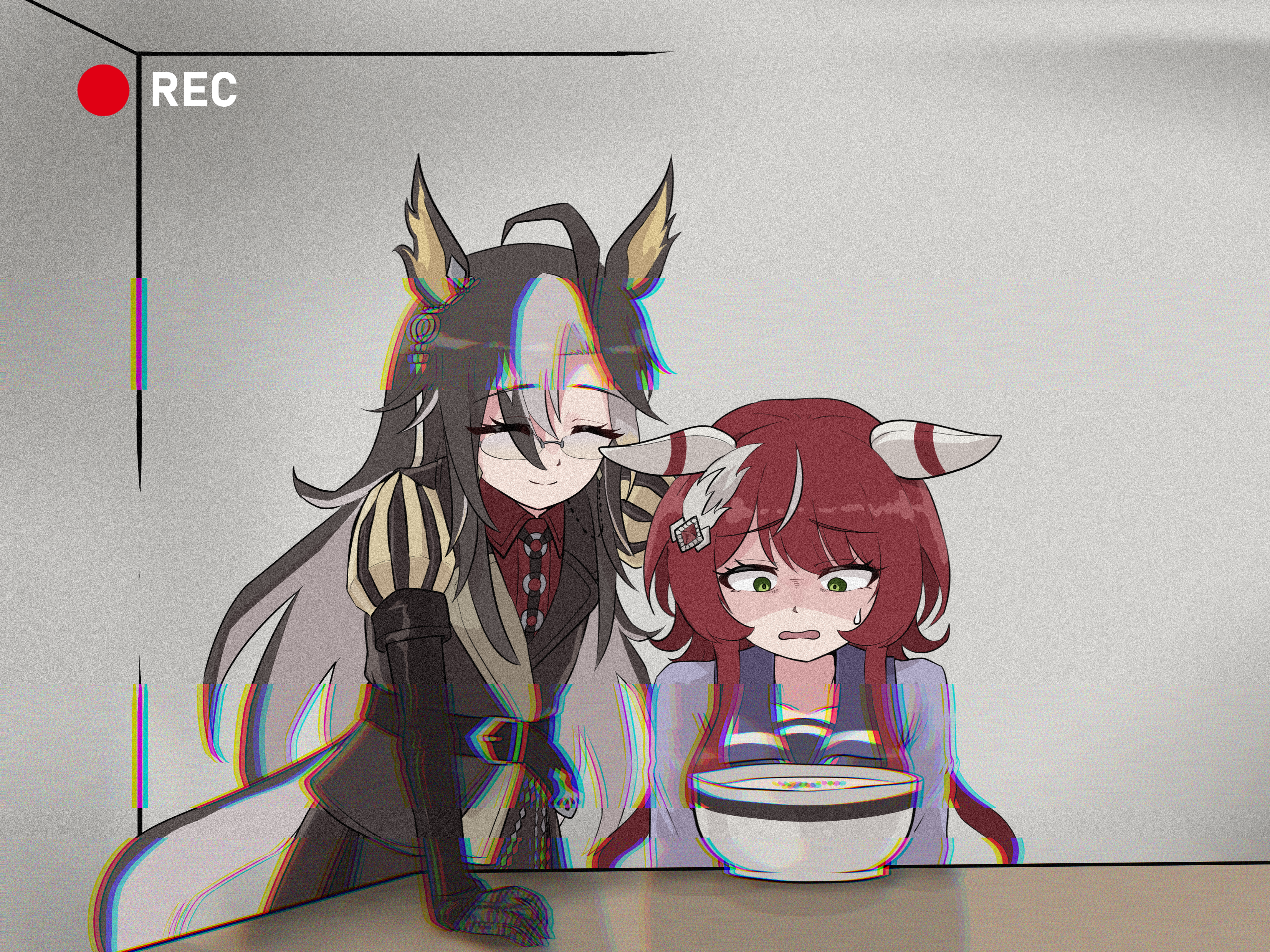 Safebooru - 2girls ^ ^ absurdres ahoge animal ears black coat black ...