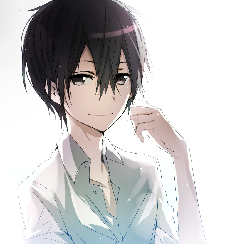Safebooru - 1boy black eyes black hair jianmo sl kirito male short hair ...