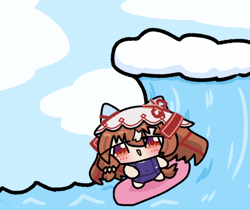 Safebooru - 1girl animal ears blush brown hair chibi commentary request ...