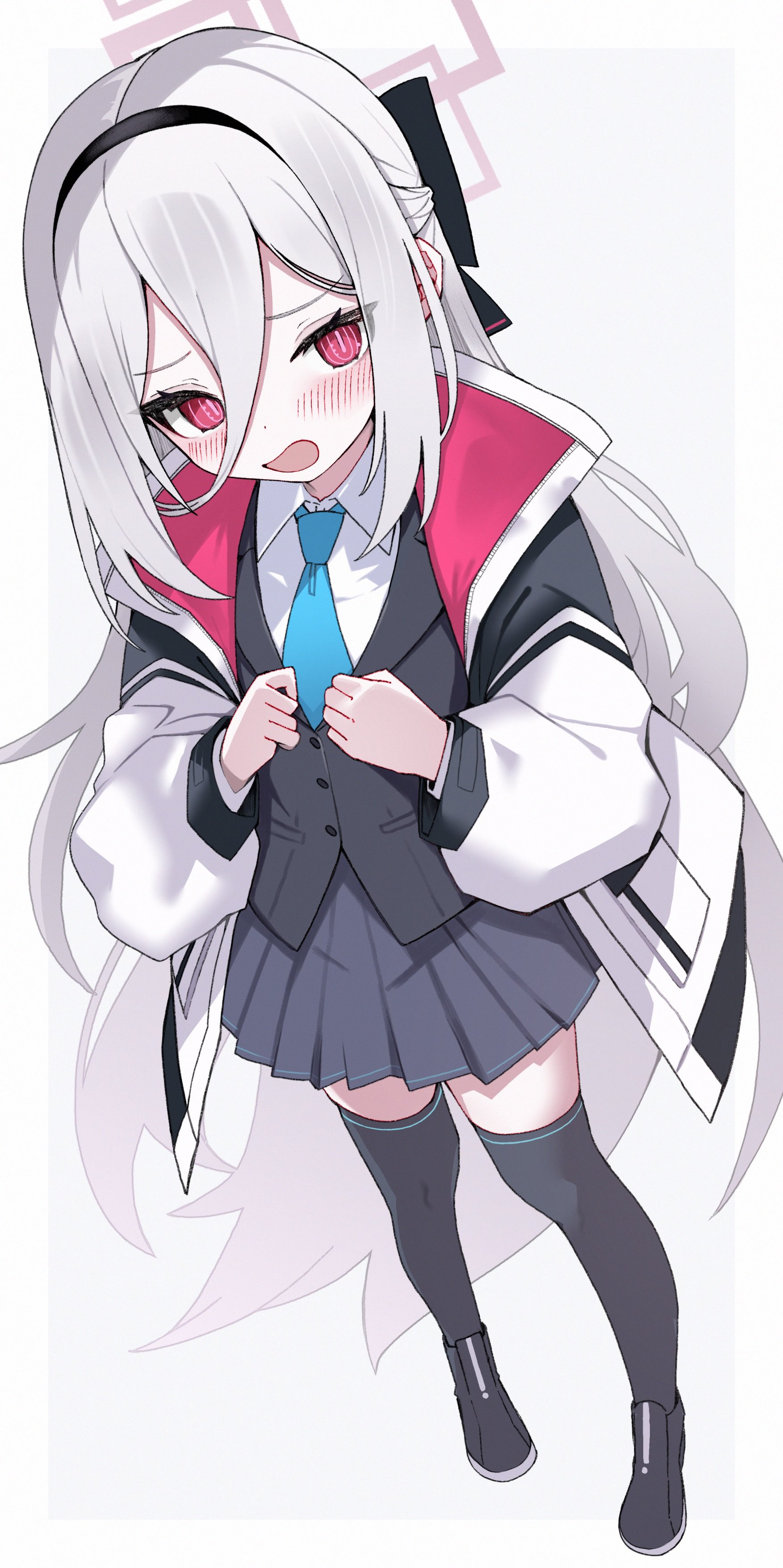 Safebooru - 1girl absurdres black thighhighs blue archive blush breasts ...
