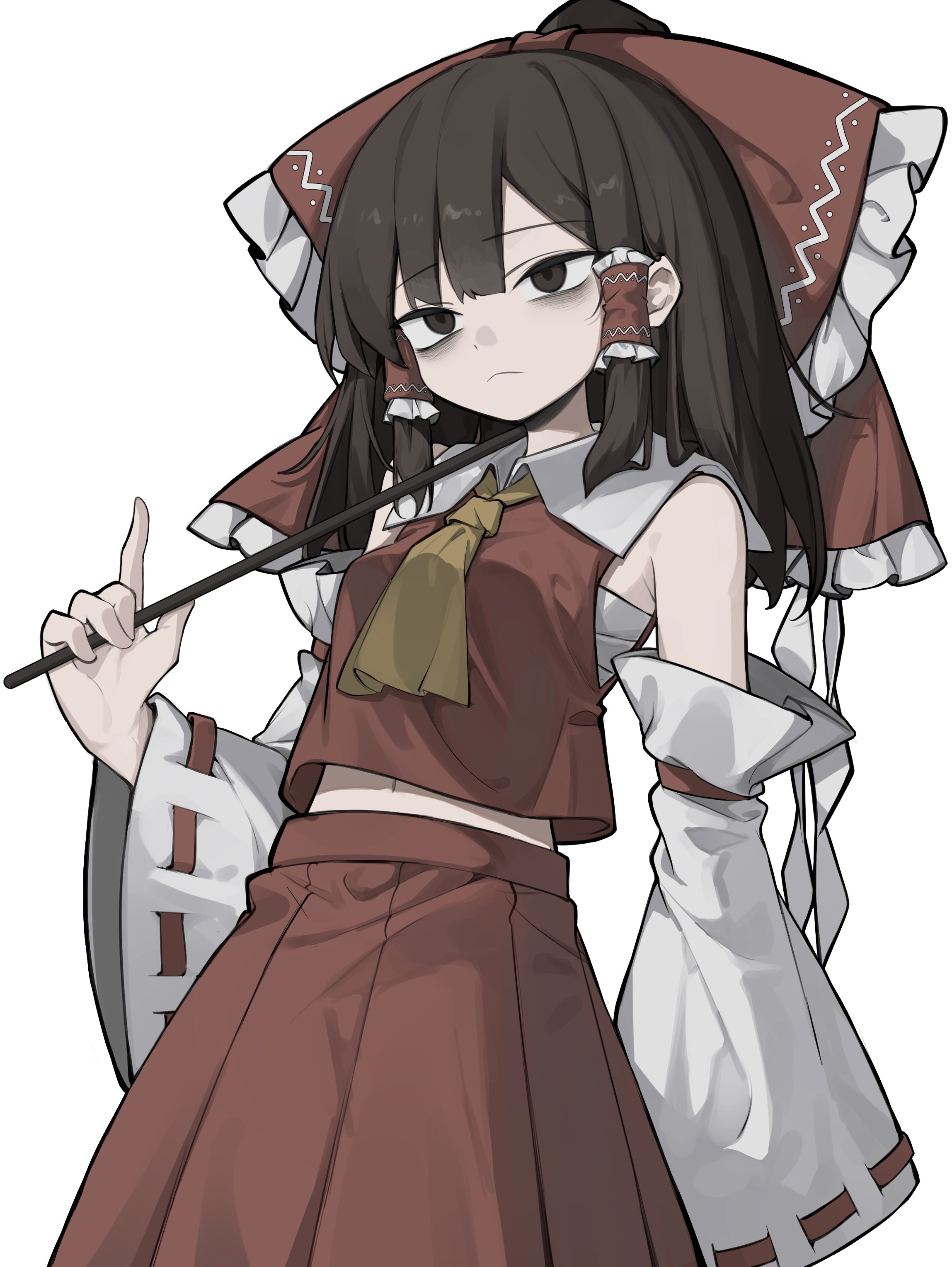 Safebooru - 1girl absurdres ascot bow brown eyes brown hair chest ...