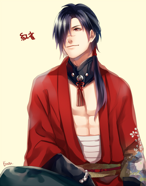 Safebooru - 1boy black hair dramatical murder hair over one eye ...