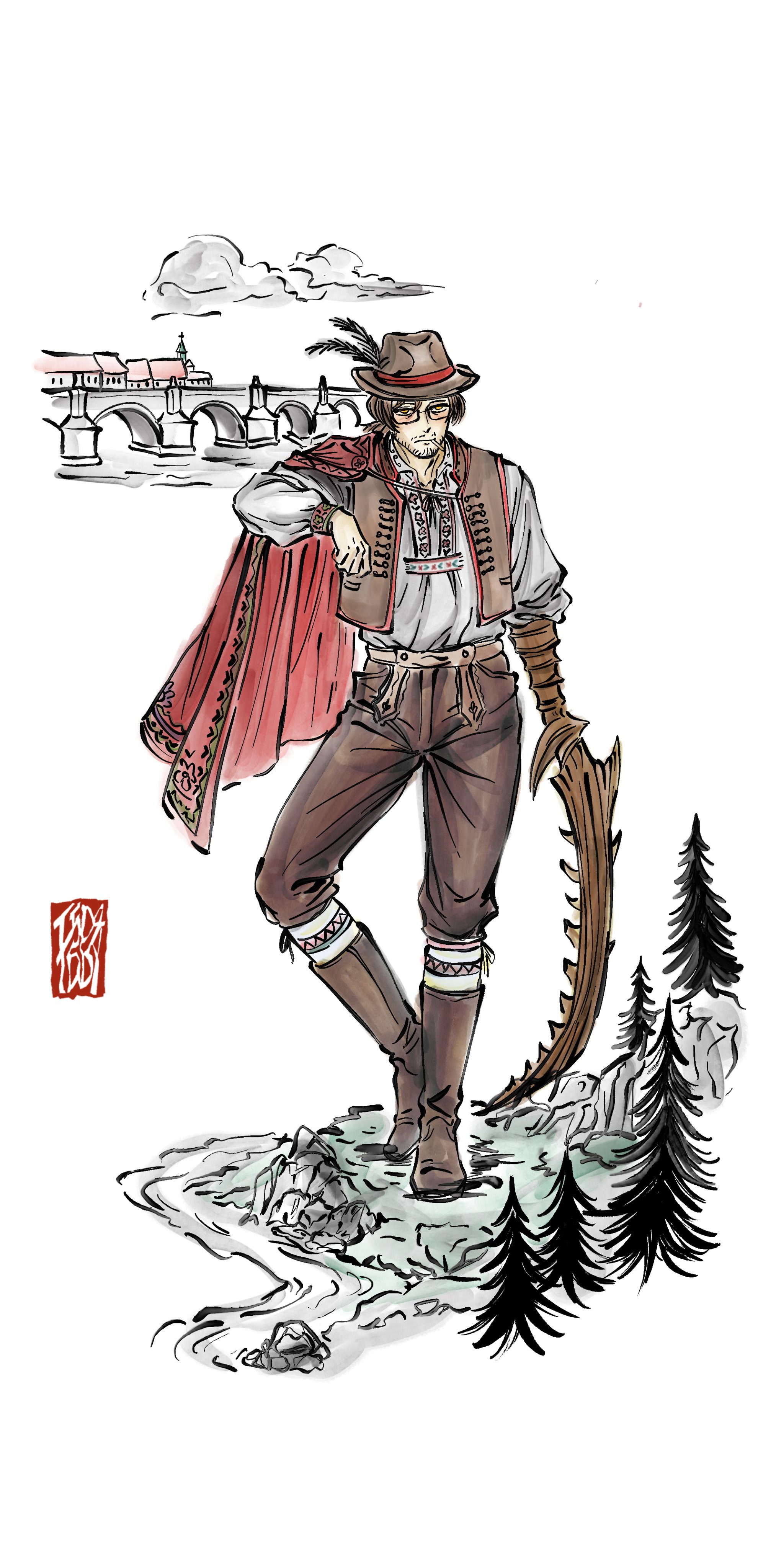 Safebooru - 1boy absurdres alternate costume brown hair bug arm ...