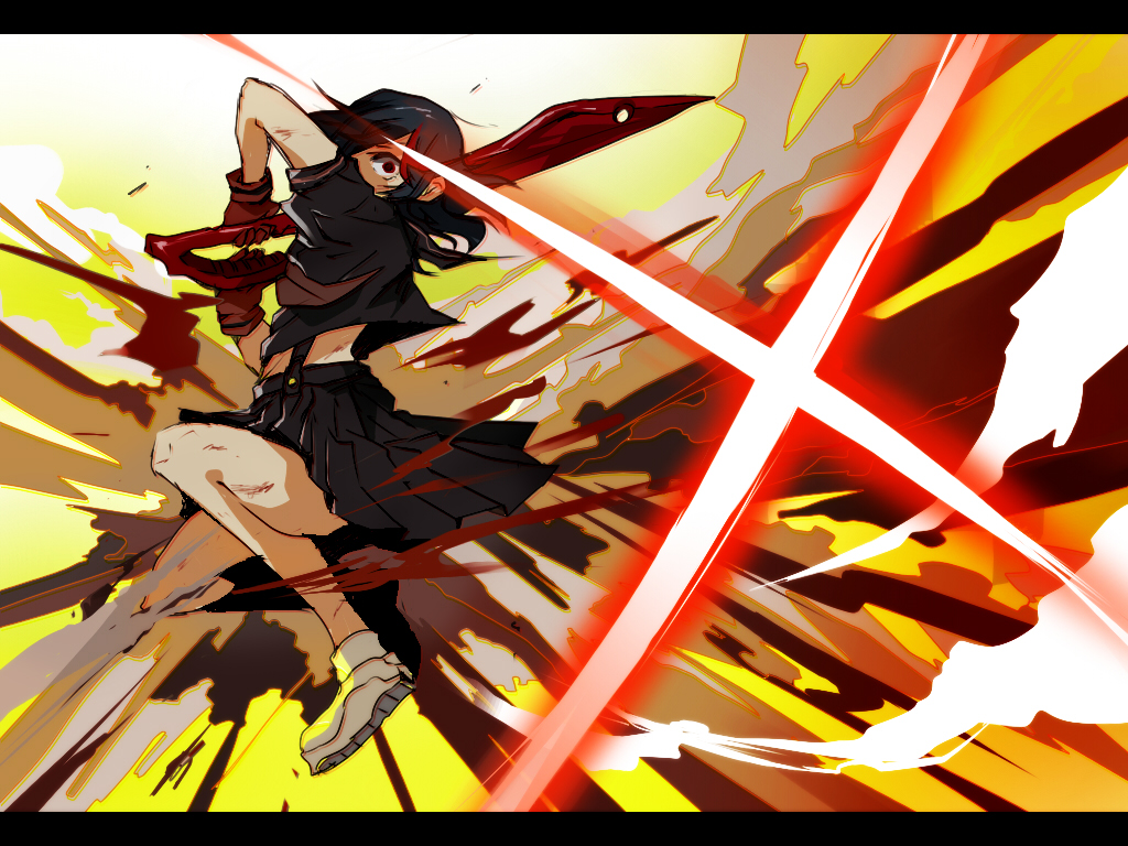 Safebooru - 1girl black hair gloves itou kill la kill living clothes ...