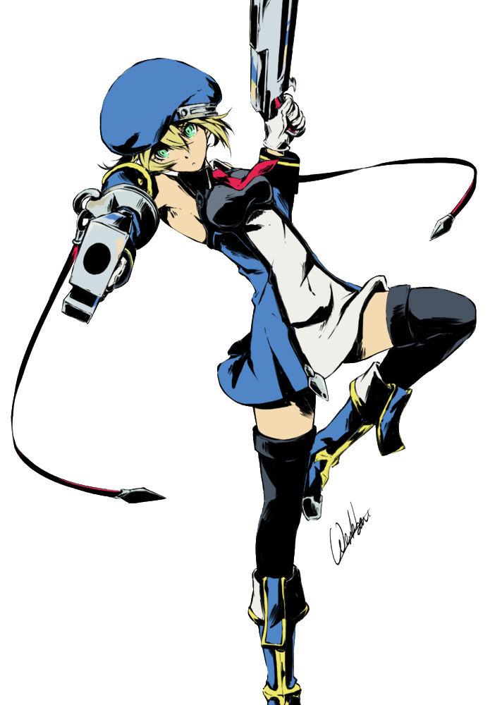 Safebooru - 1girl bare shoulders beret black legwear blazblue blonde hair bolverk boots detached ...