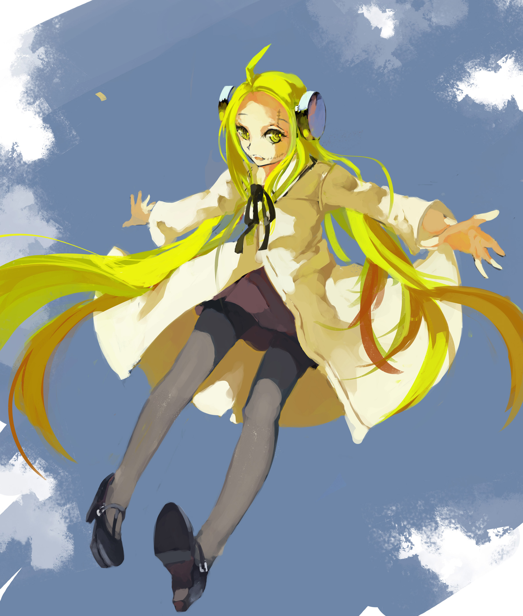 Safebooru - 1girl ahoge blonde hair bolt franken fran glasgow smile ...