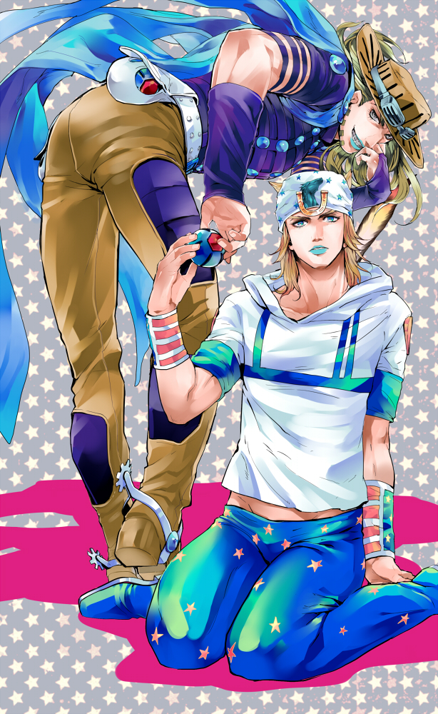 Safebooru - 2boys ball blonde hair blue eyes brown hair cape gyro ...