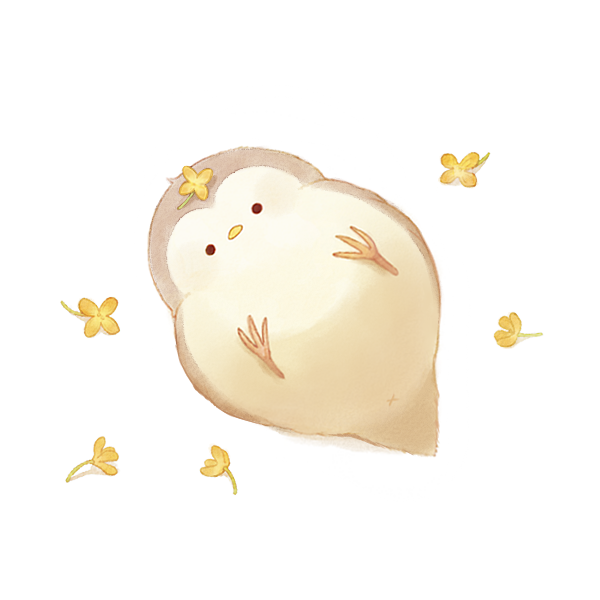 Safebooru - ayu (mog) bird fallen down flower flower on head no humans ...