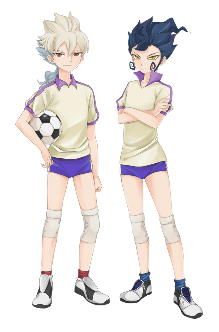 Safebooru - 2boys ball blue hair buruma crossed arms hakuryuu (inazuma ...