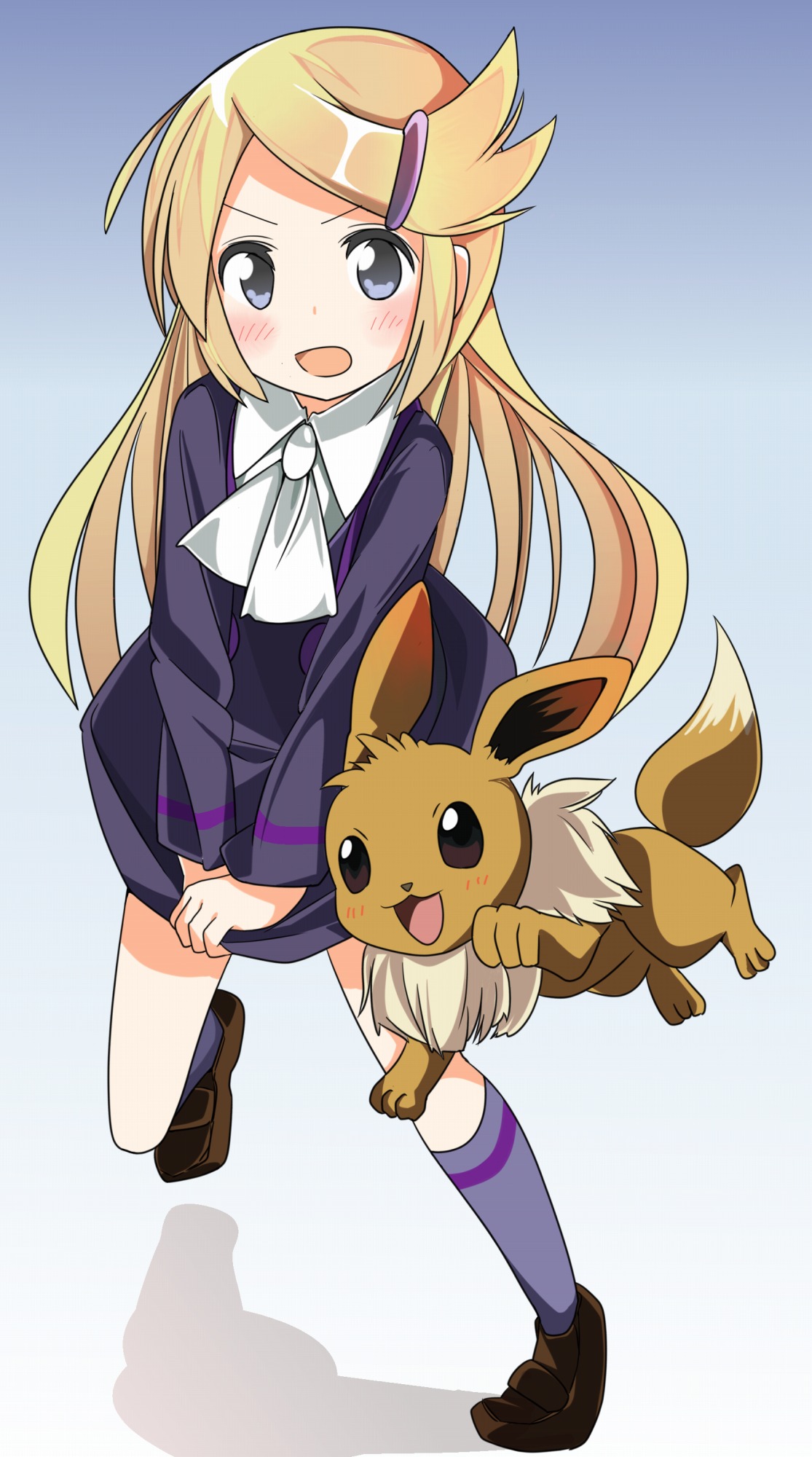 Safebooru - 1girl ace trainer (pokemon) blonde hair blue eyes blue ...