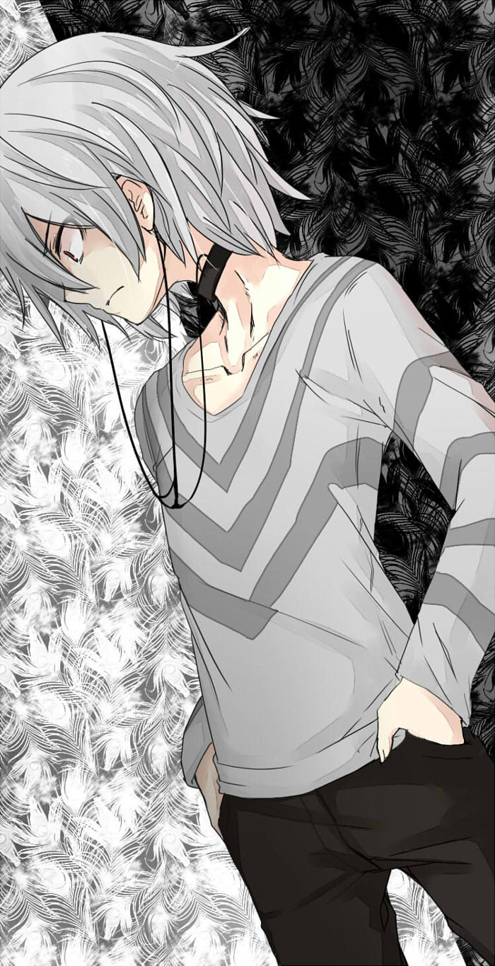 Safebooru - 1boy accelerator albino choker hands in pockets highres ...