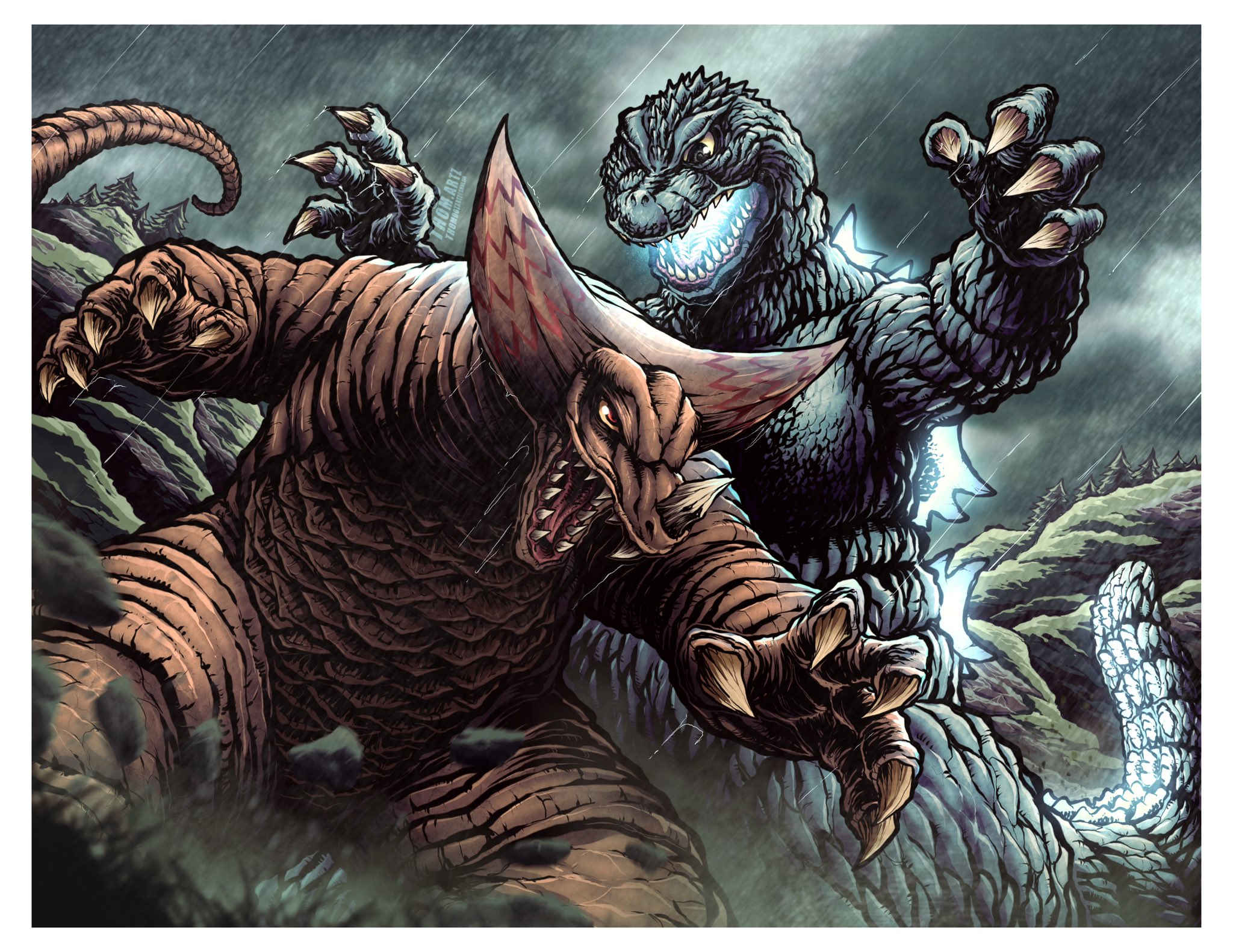 Safebooru - battle brown scales claws crossover giant giant monster ...