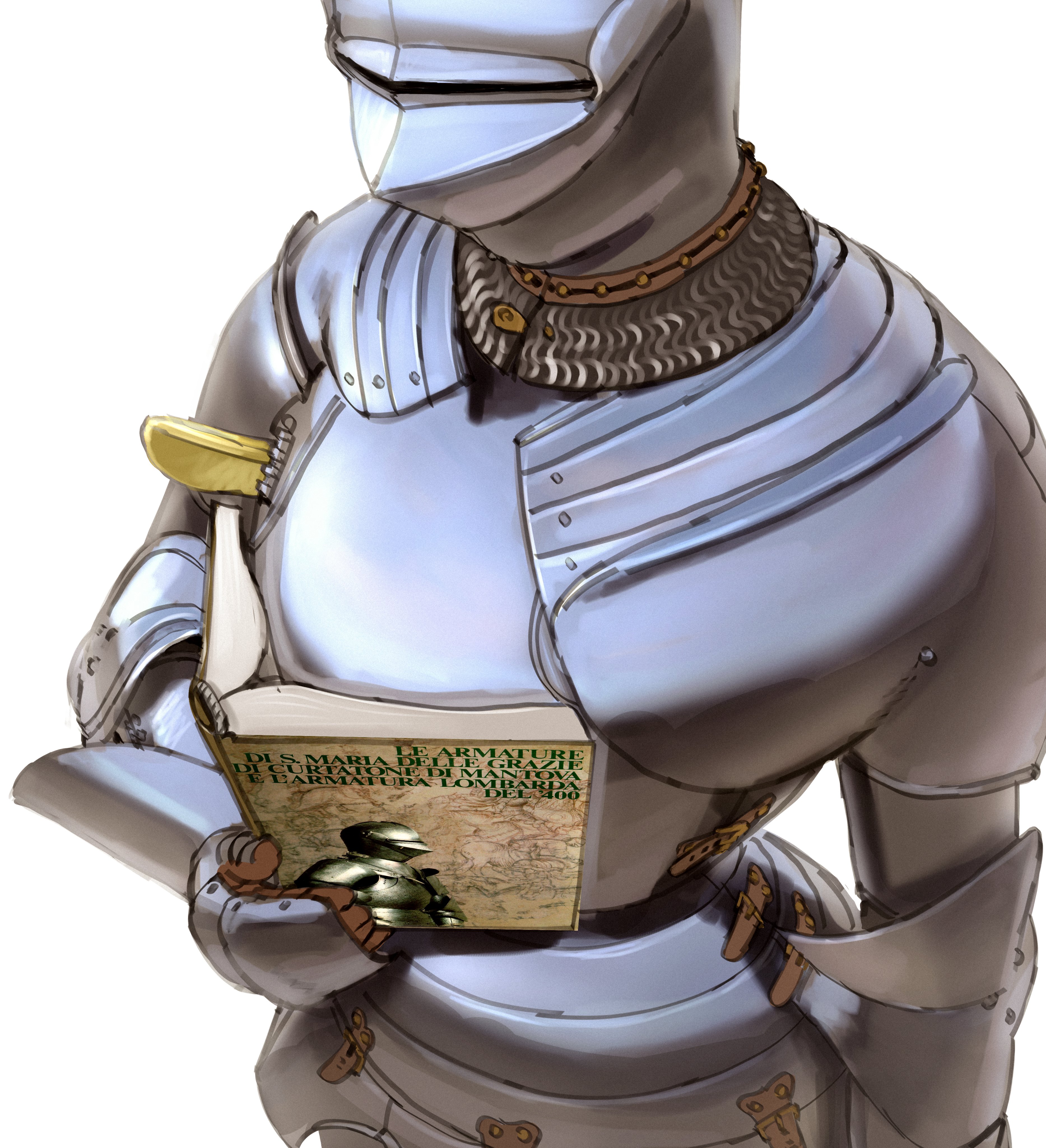 Safebooru - 1other absurdres ambiguous gender armor boobs in book (meme) book english commentary ...