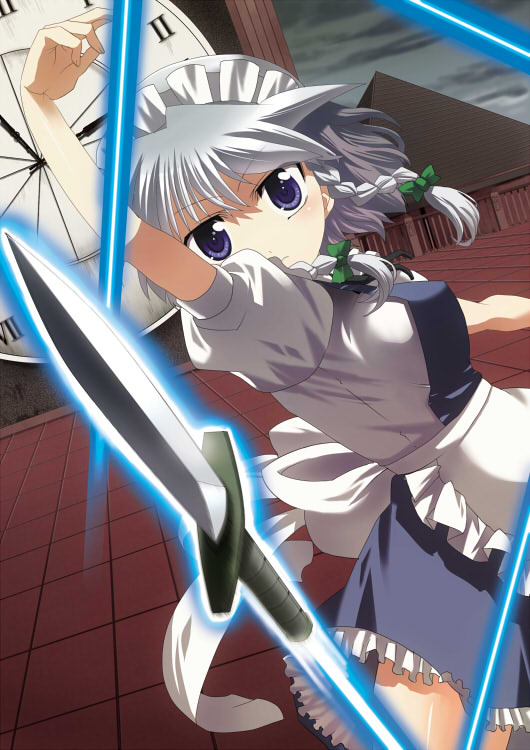 Safebooru - blue eyes braid hairband izayoi sakuya knife maid ribbon ...