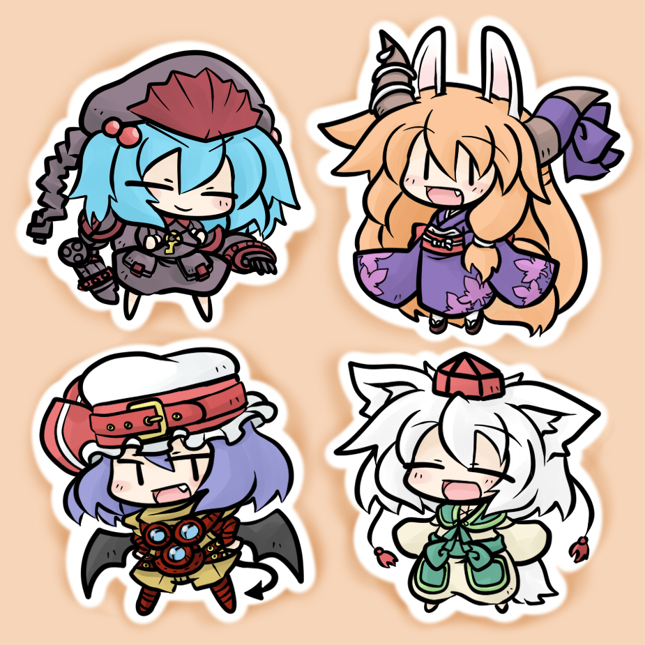Safebooru - animal ears bunny ears chibi ibuki suika inubashiri momiji ...