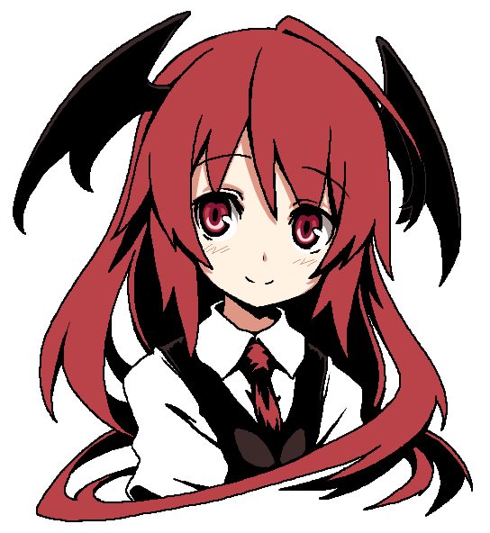 Safebooru - 1girl blush bust deku (dekunosu) head wings koakuma long ...