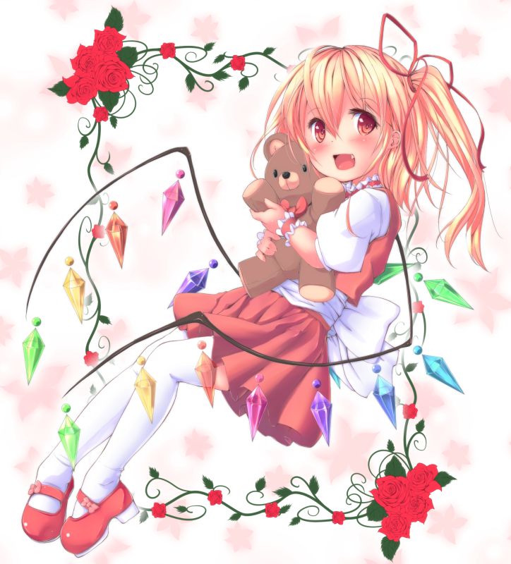 Safebooru - 1girl blonde hair blush doll hug fang flandre scarlet ...