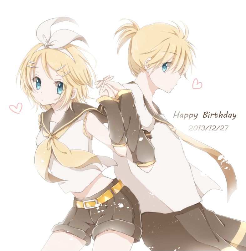 Safebooru - 1boy 1girl blonde hair blue eyes hiro (hirohiro31) kagamine len kagamine rin short ...