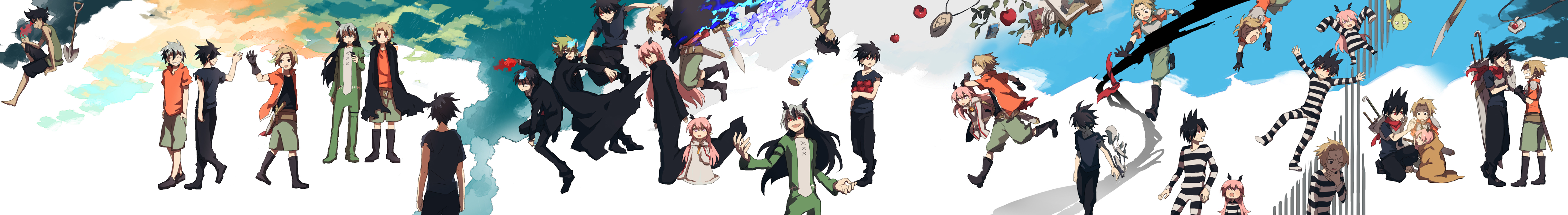 Safebooru - absurdres alba (senyuu) apple black hair book brown hair ...