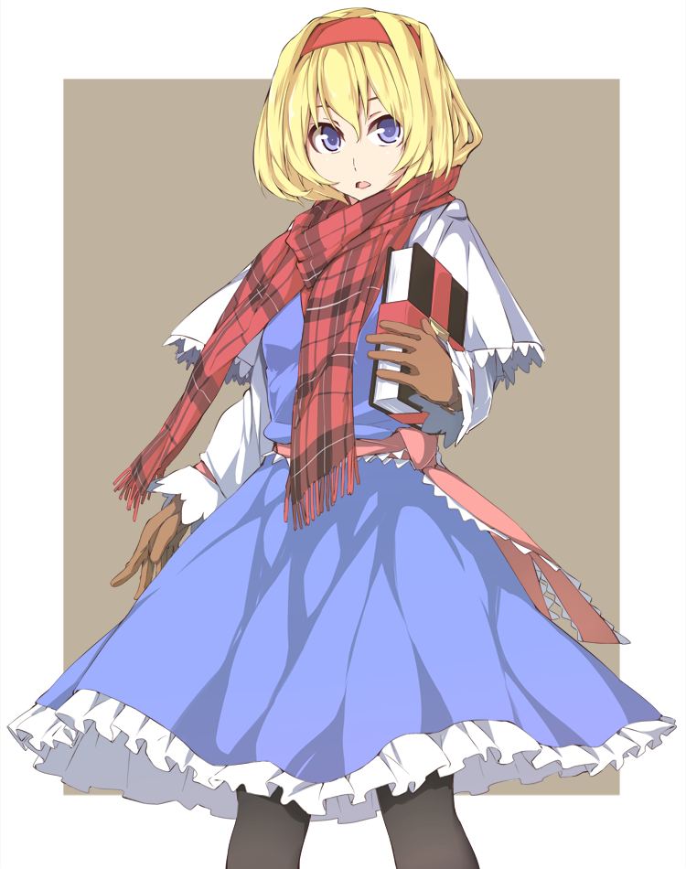 Safebooru - 1girl adapted costume alice margatroid black legwear blonde hair blue dress blue ...
