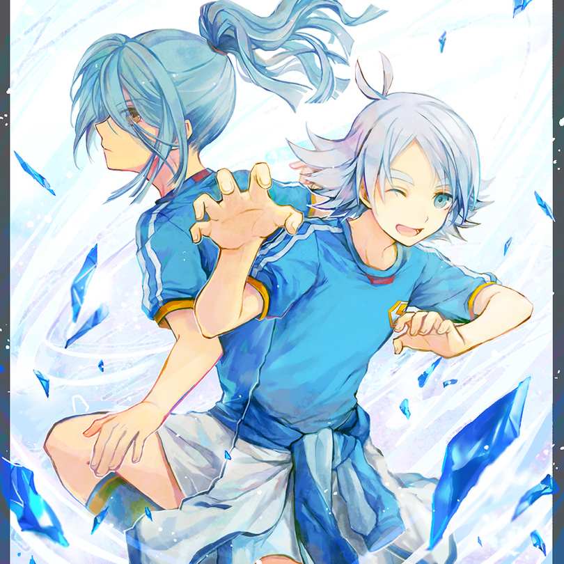 Safebooru - 2boys back-to-back blue eyes blue hair fubuki shirou ...