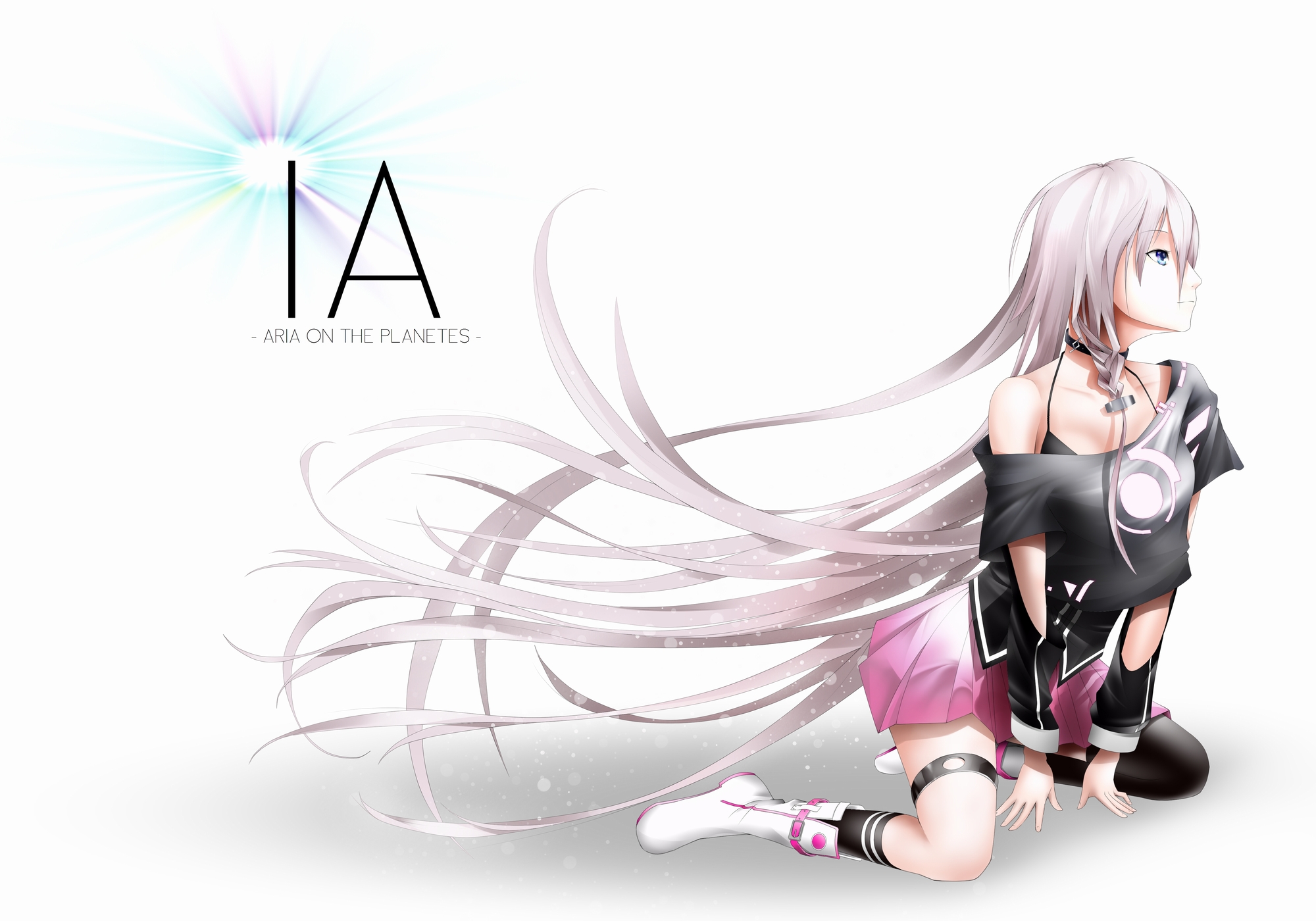 Safebooru - 1girl bare shoulders blue eyes braid character name choker highres ia (vocaloid ...