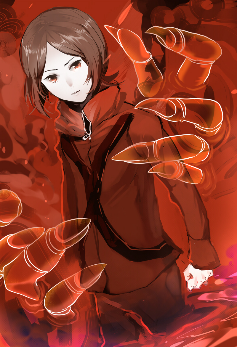 Safebooru - 1boy apollo (persona 2) brown eyes brown hair claws jacket ...