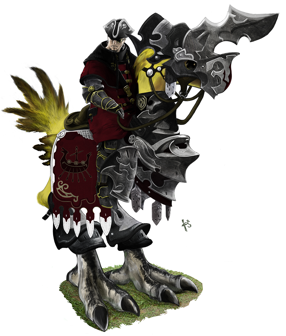 Safebooru - 1boy armor barding bird chocobo coat criti-choco earrings ...