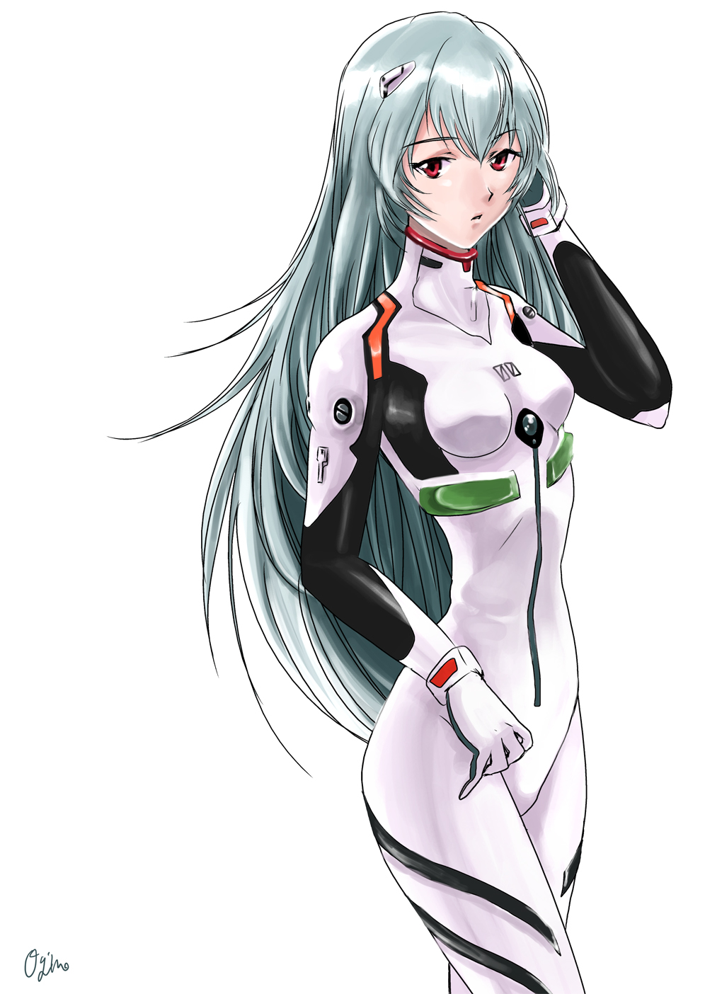Safebooru - 1girl alternate hair length alternate hairstyle ayanami rei blue hair gino0808 ...