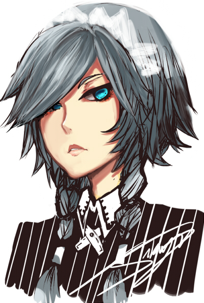Safebooru - 1girl alternate costume blue eyes braid bust izayoi sakuya ...