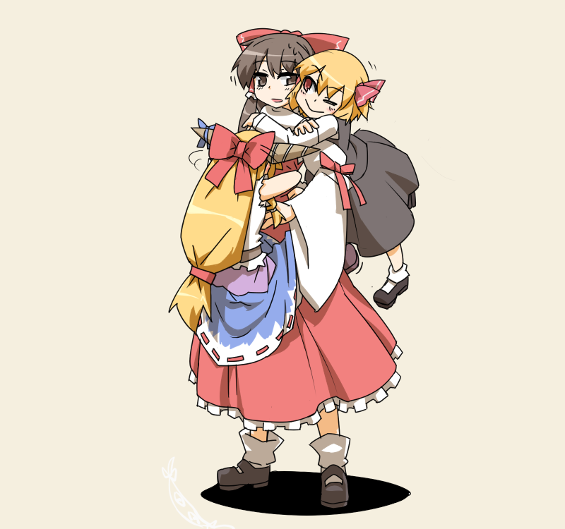 Safebooru - 3girls hakurei reimu hihachi hug ibuki suika multiple girls ...