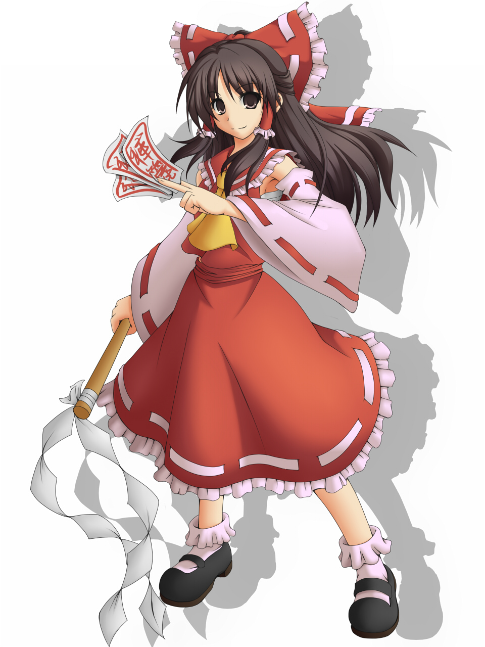Safebooru - 1girl bare shoulders bow brown eyes brown hair detached ...
