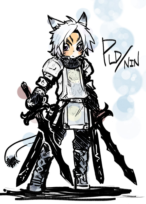 Safebooru - armor cat ears cat tail chibi doraeshi dual wield dual ...
