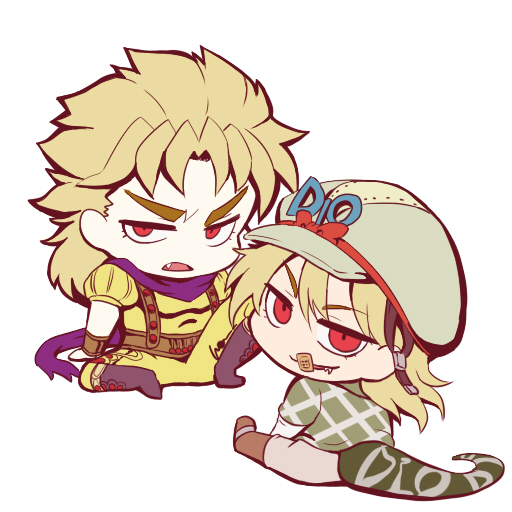 Safebooru - 2boys blonde hair chibi diego brando fang hat jojo no kimyou na bouken multiple boys ...