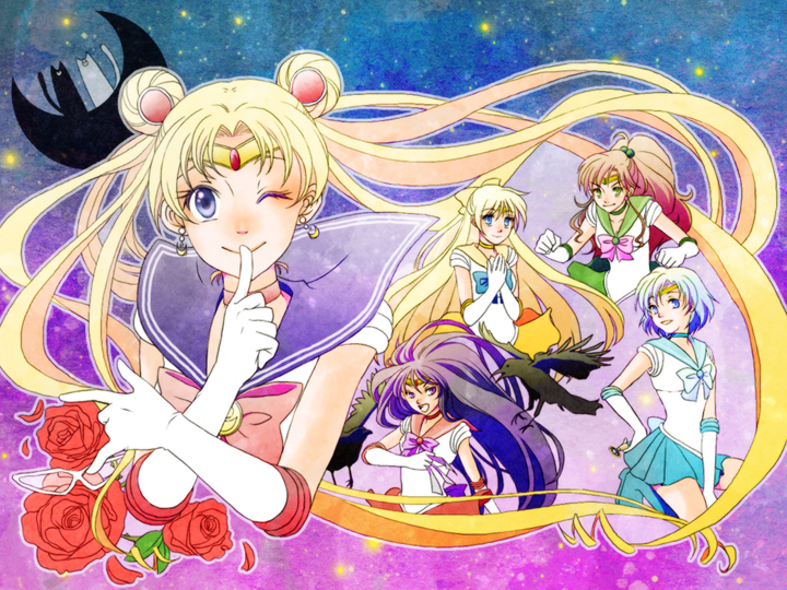 Safebooru - 5girls :> aino minako artemis (sailor moon) bird bishoujo senshi sailor moon blonde ...