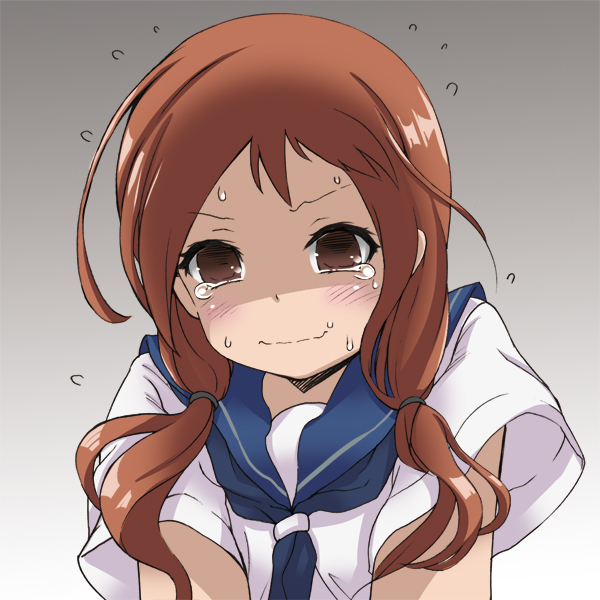 Safebooru - 1girl akisu karasu blush brown eyes long hair redhead saki school uniform serafuku ...