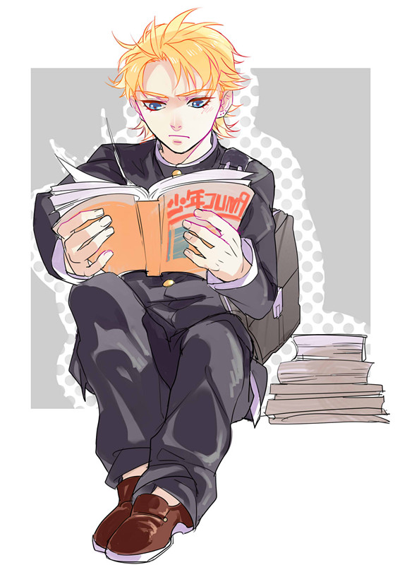 Safebooru - 1boy blonde hair blue eyes child dio brando gakuran idachi jojo no kimyou na bouken ...