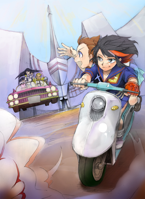 Safebooru - black hair car gamagoori ira inumuta houka jakuzure nonon ...